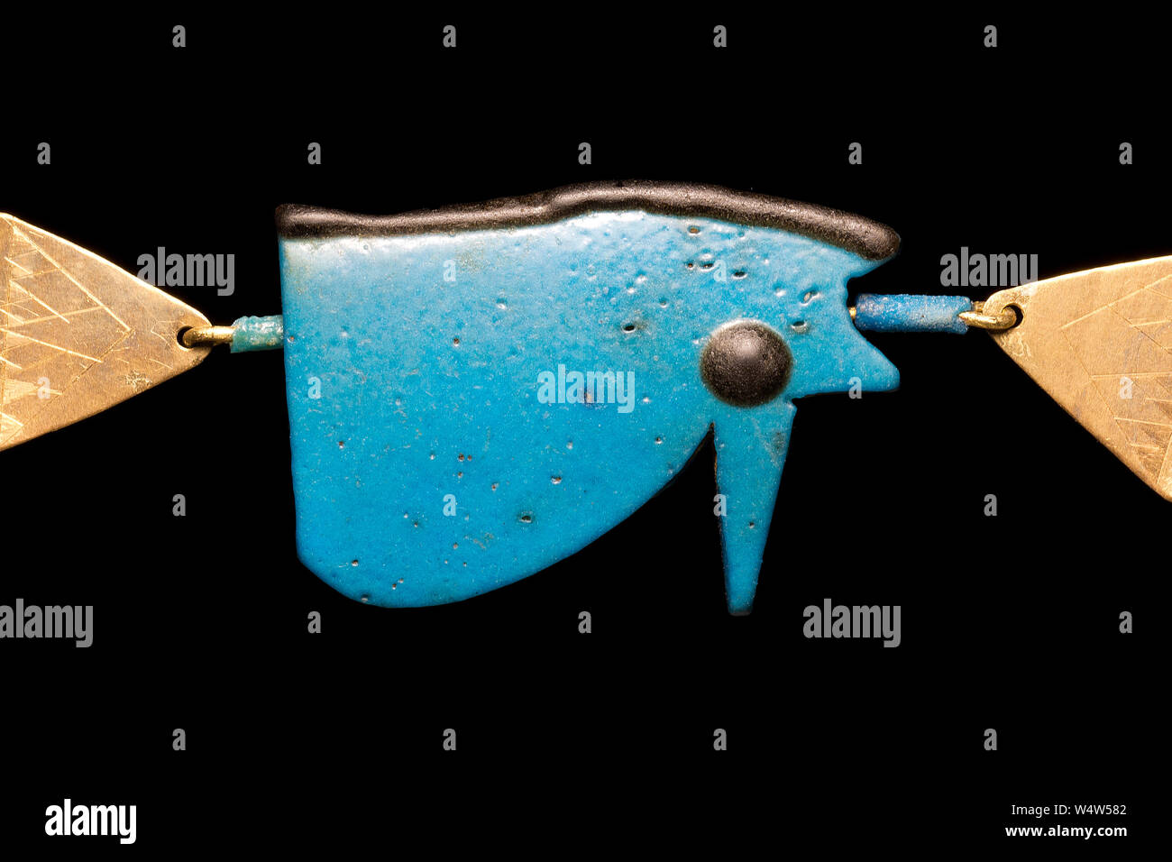Apotropaic amulet Udjat Horus eye blue fayence close up Stock Photo - Alamy
