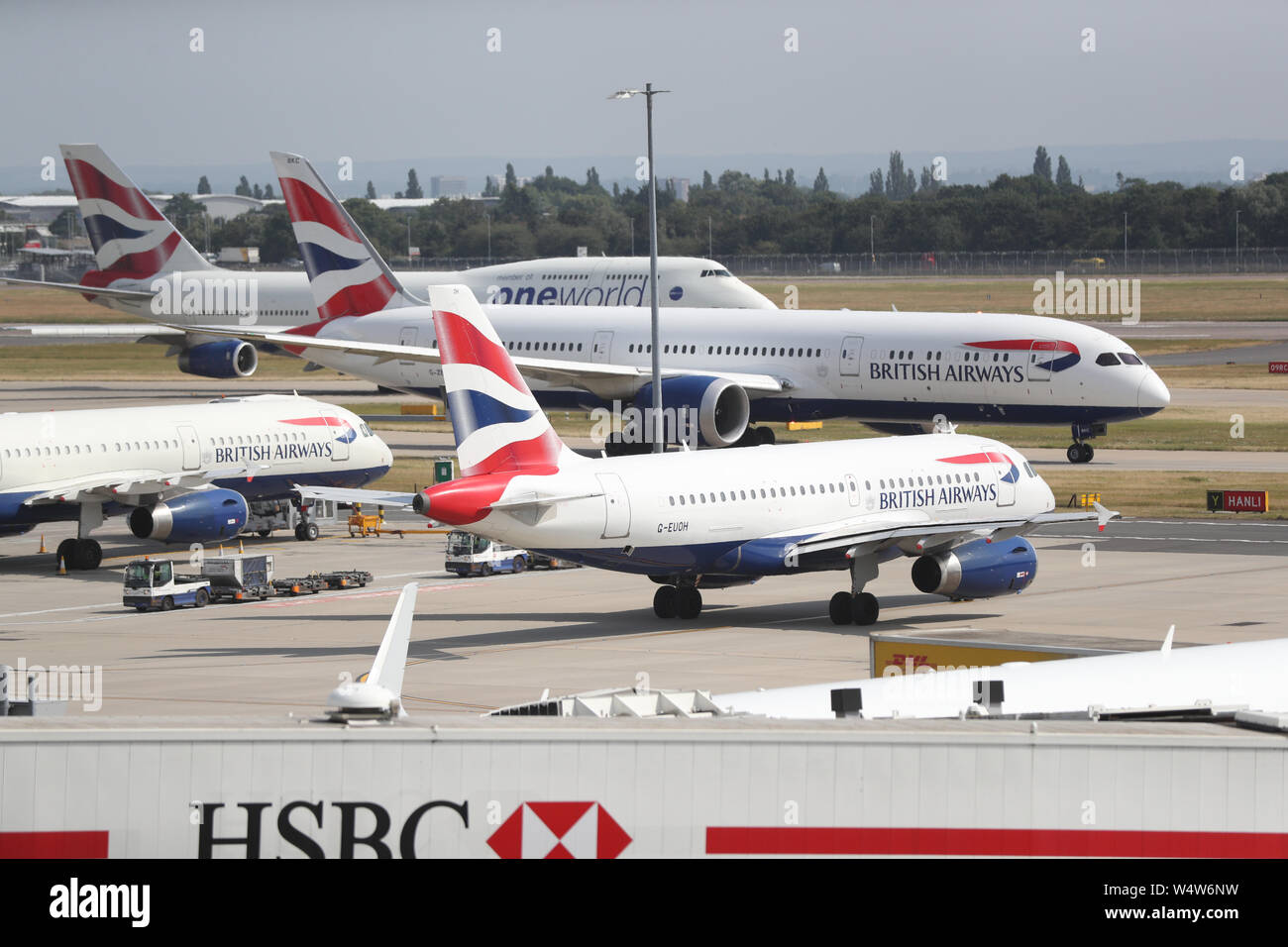 Planes on the runway at Heathrow airport. The UK has surpassed the ...