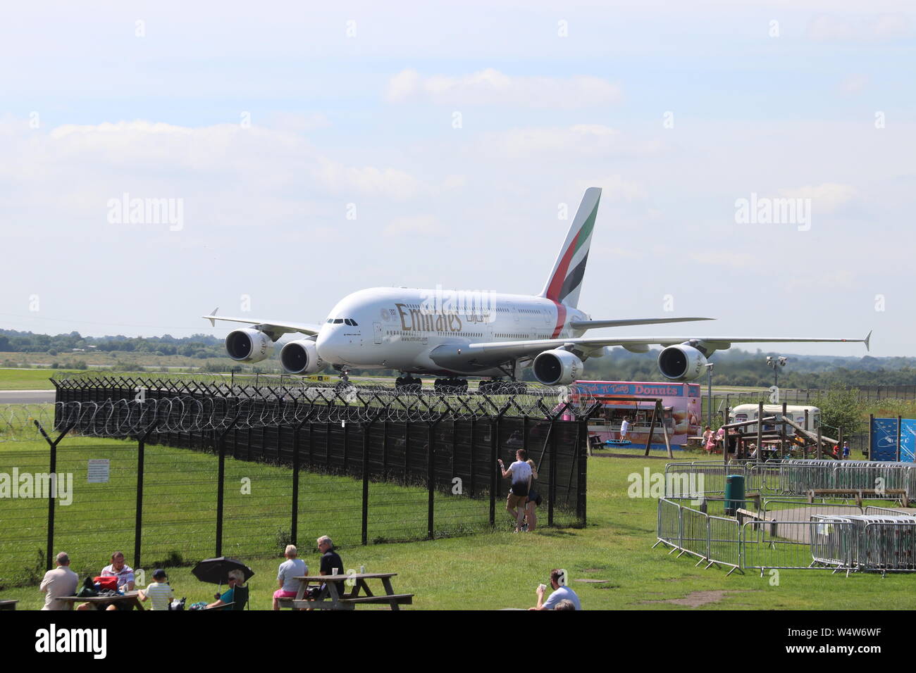 Manchester airport aviation viewing park Stock Photo - Alamy