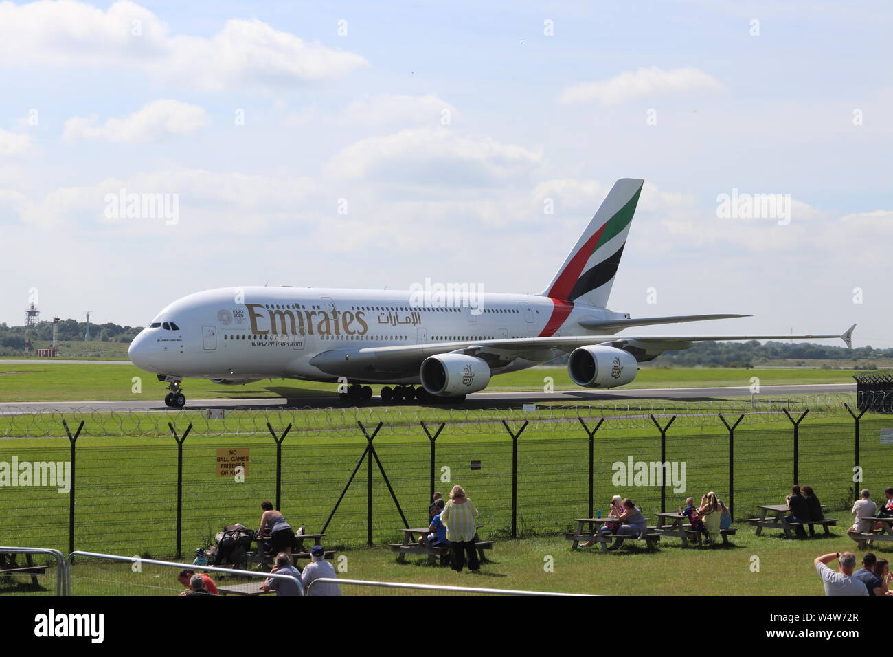 Manchester airport aviation viewing park Stock Photo - Alamy