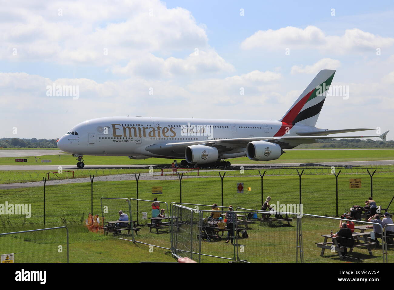 Manchester airport aviation viewing park Stock Photo - Alamy