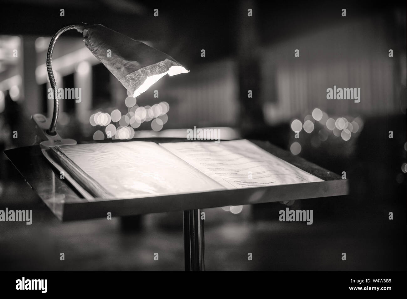 night cafe menu. twilight, close-up Stock Photo - Alamy