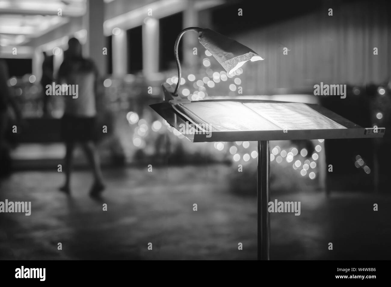 night cafe menu. twilight, close-up Stock Photo - Alamy