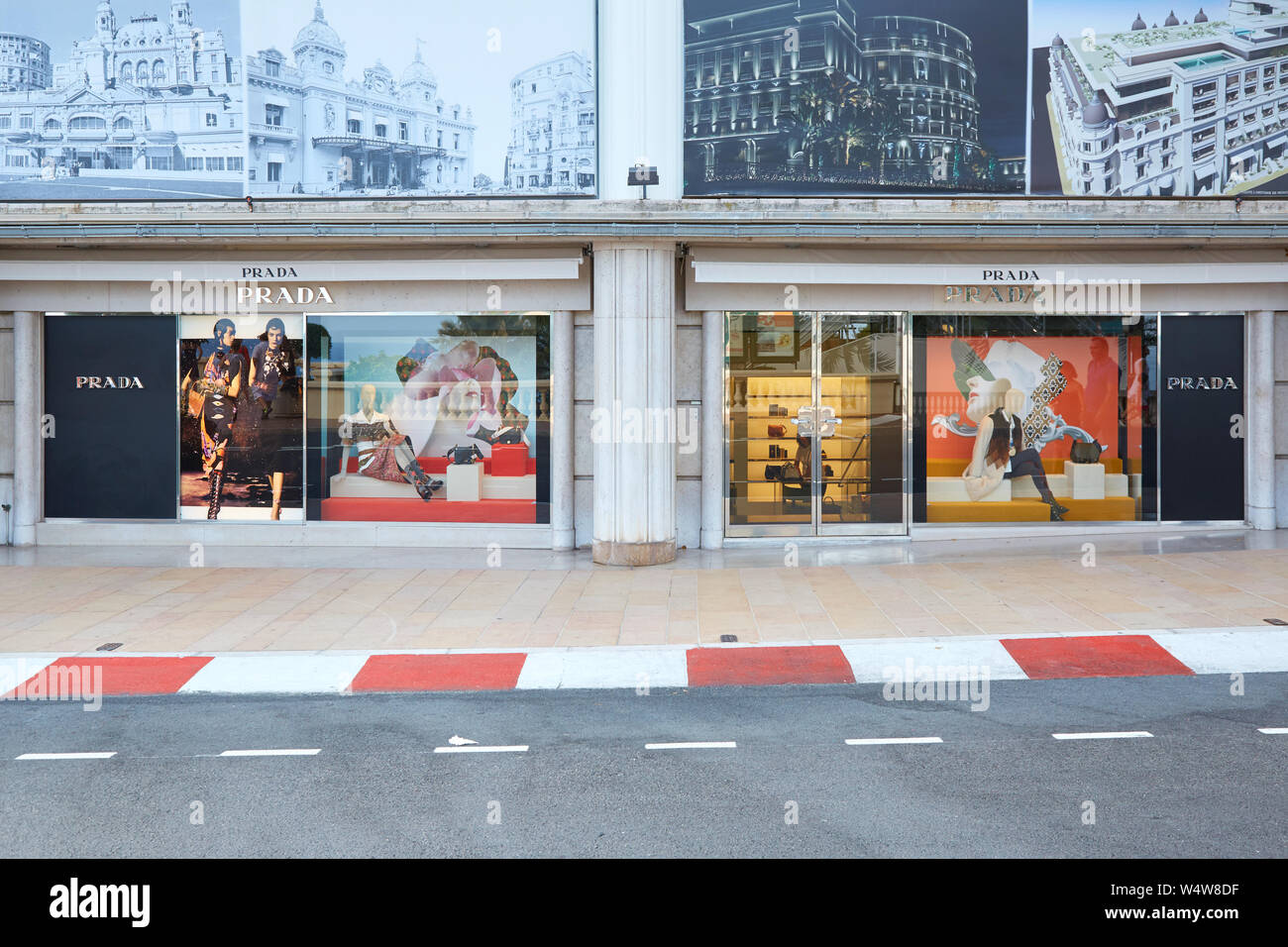 MONTE CARLO, MONACO - AUGUST 19, 2016: Prada fashion luxury store in ... MONTE CARLO, MONACO - AUGUST 19, 2016: Prada fashion luxury store in ...