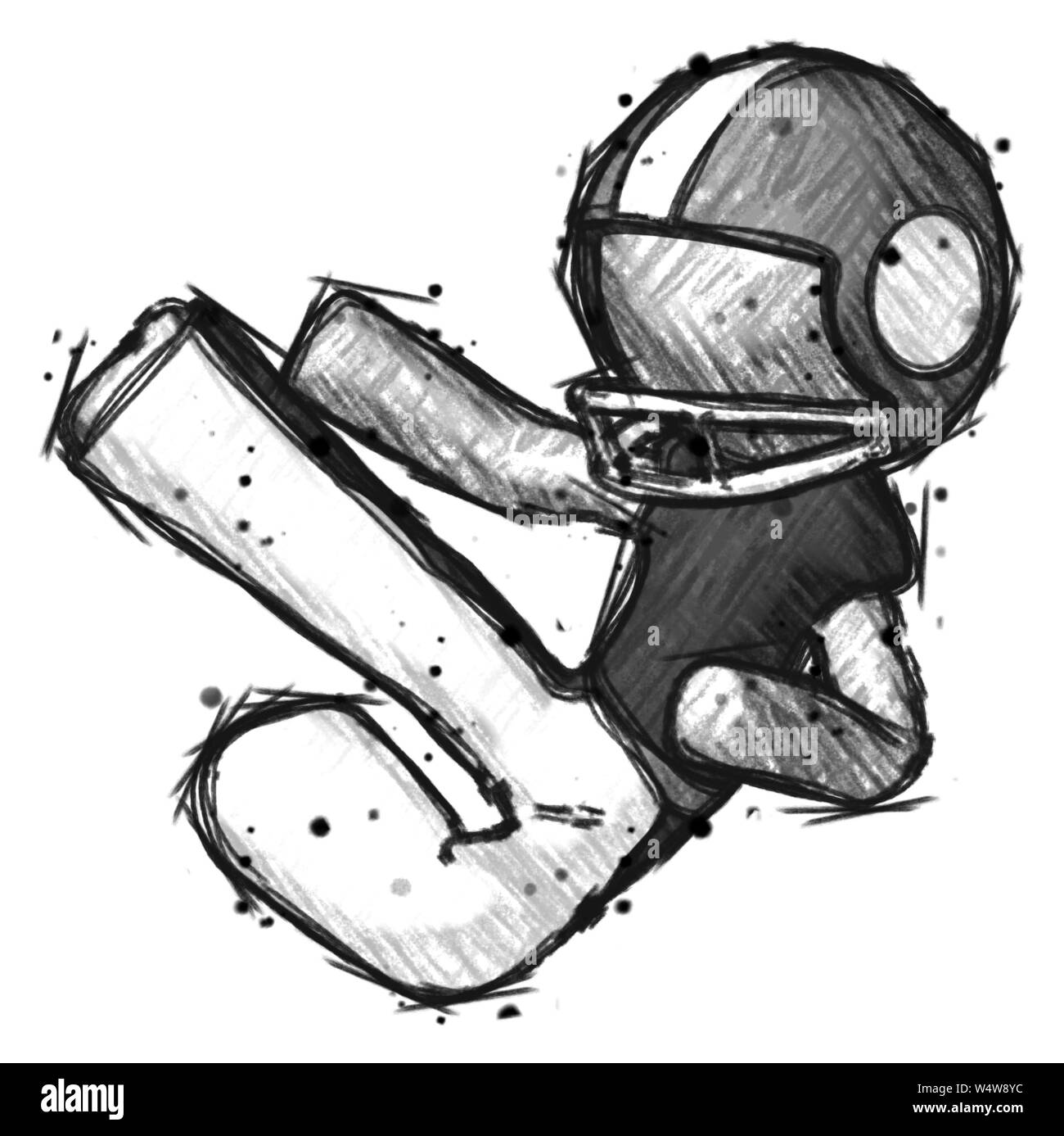 Football player cartoon Black and White Stock Photos & Images - Alamy