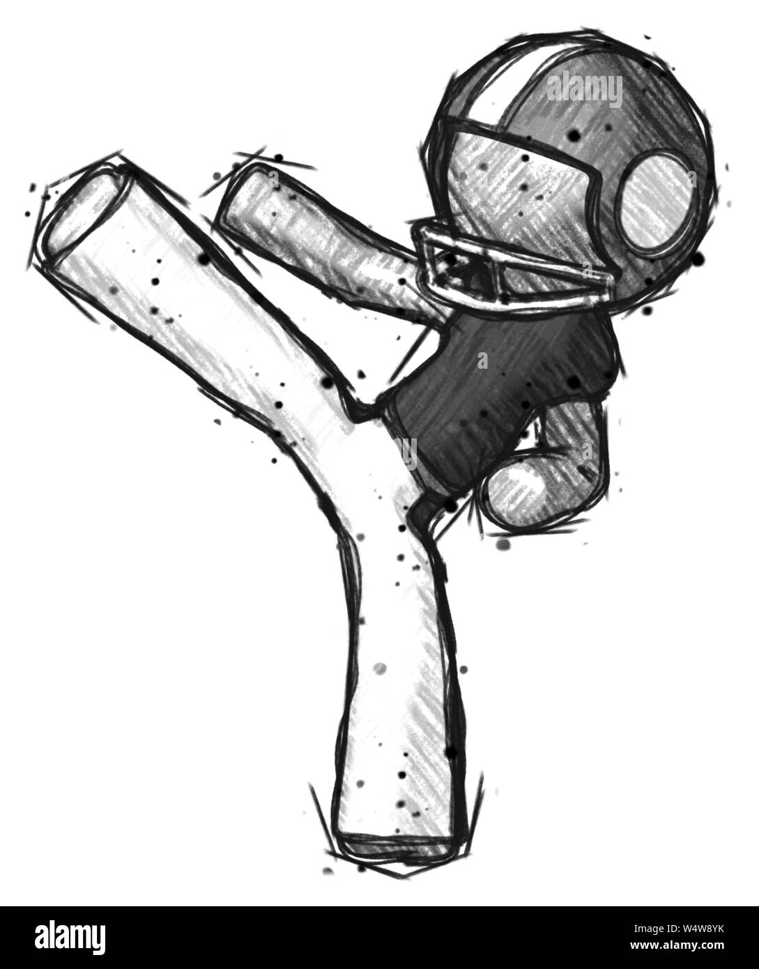 Sketch football player man ninja kick left Stock Photo - Alamy