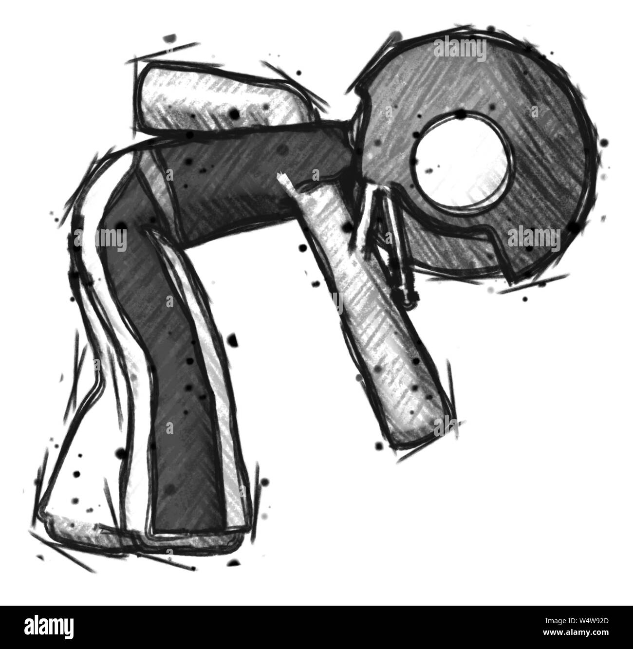 Sketch football player man picking something up bent over Stock Photo ...