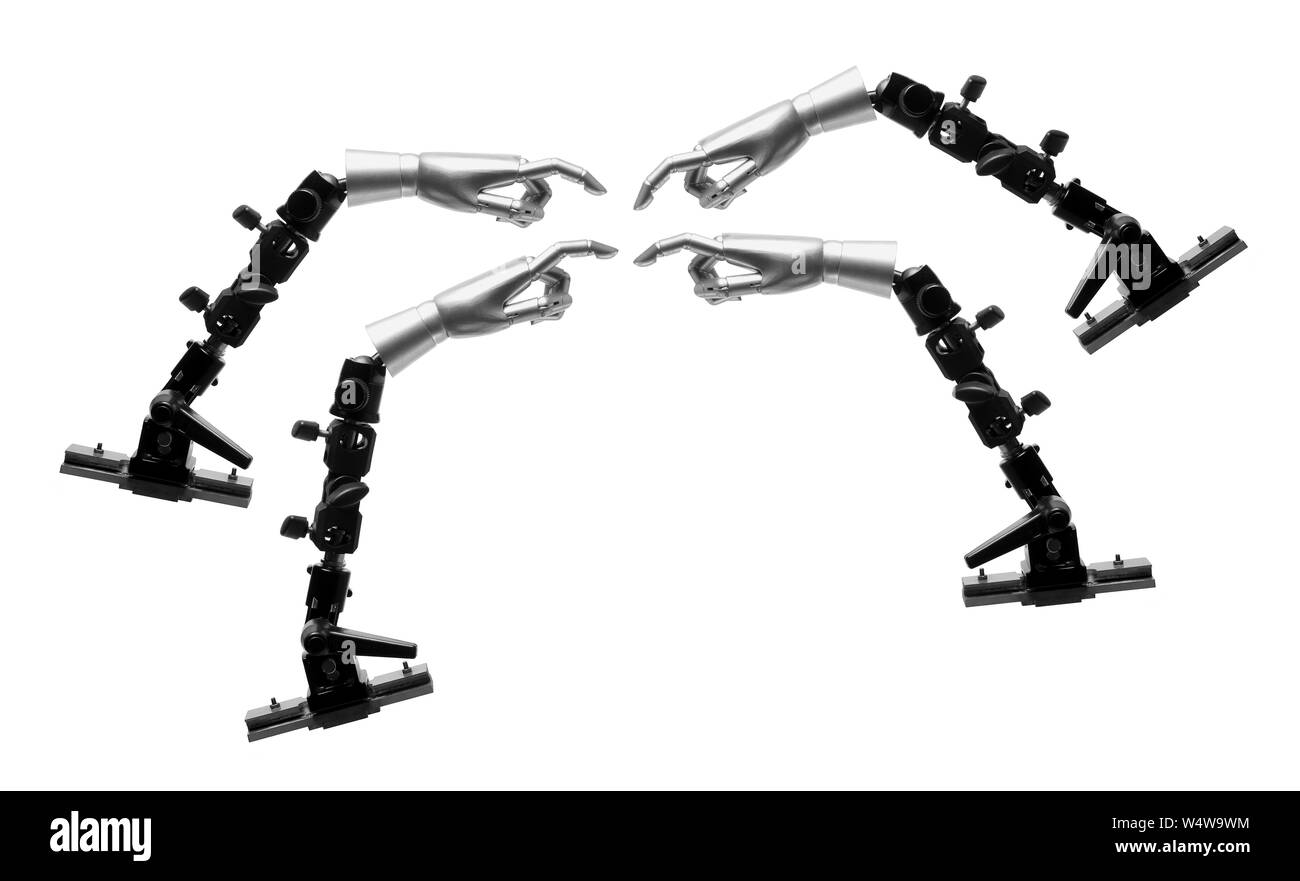 Robotic Hands on White Background Stock Photo - Alamy