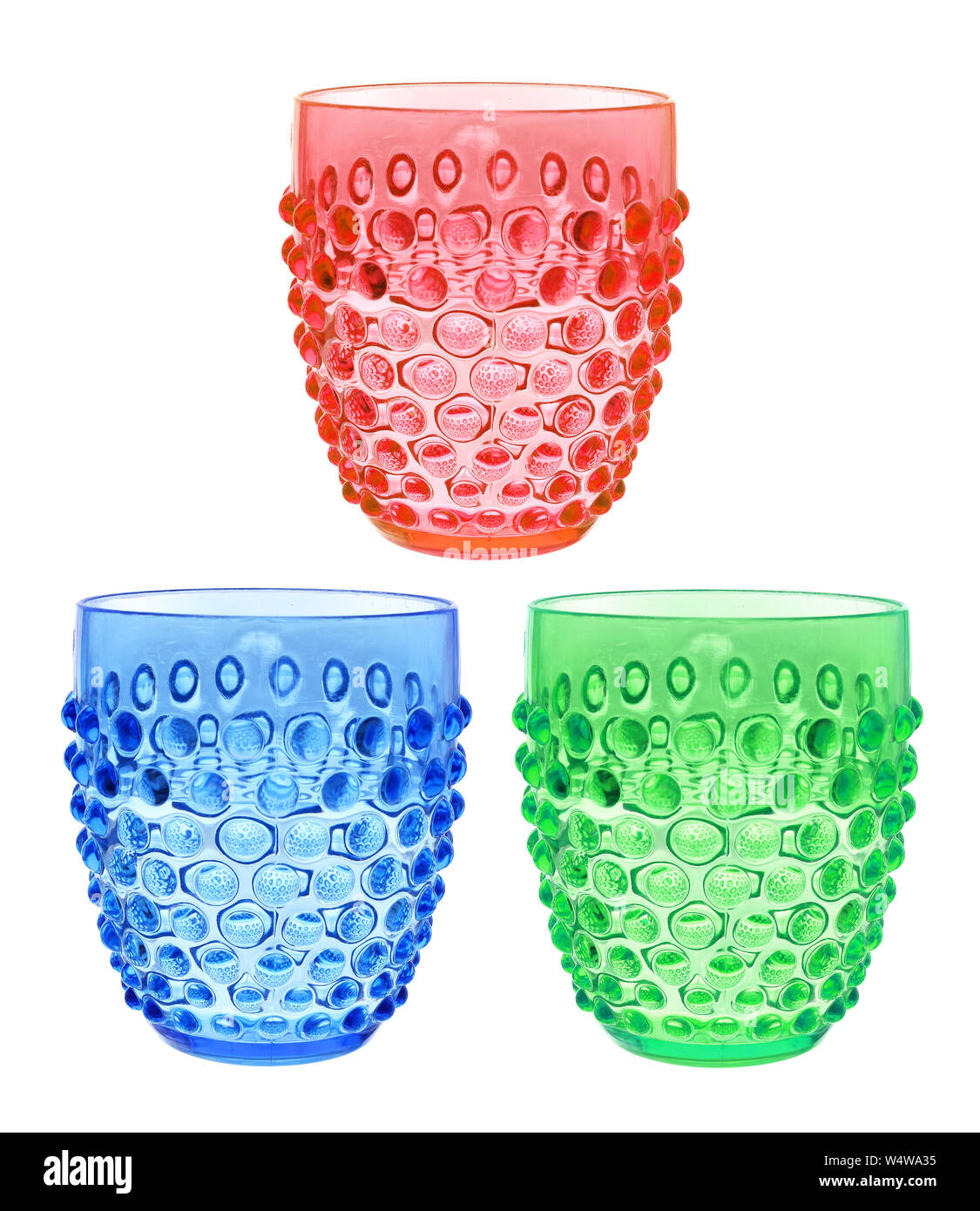 Cups of Water on White Background Stock Photo - Alamy