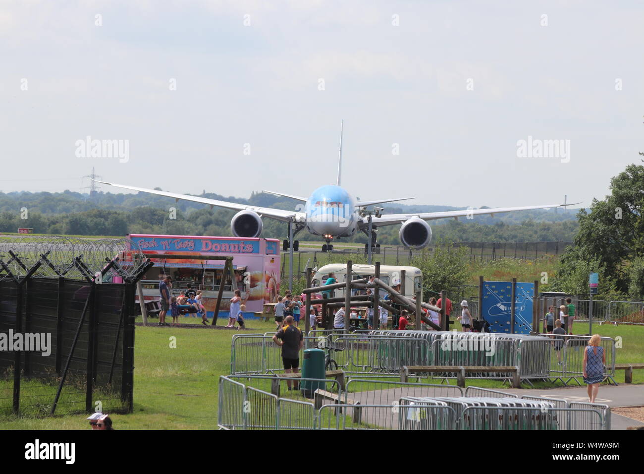Manchester airport aviation viewing park Stock Photo - Alamy