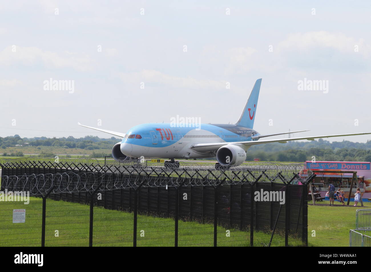 Manchester airport aviation viewing park Stock Photo - Alamy