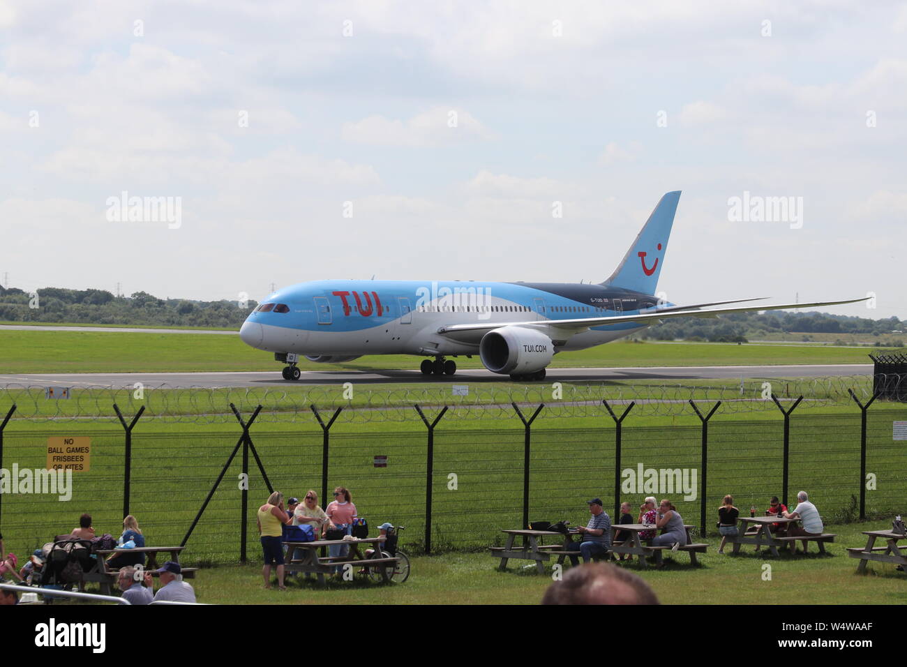 Manchester airport aviation viewing park Stock Photo - Alamy