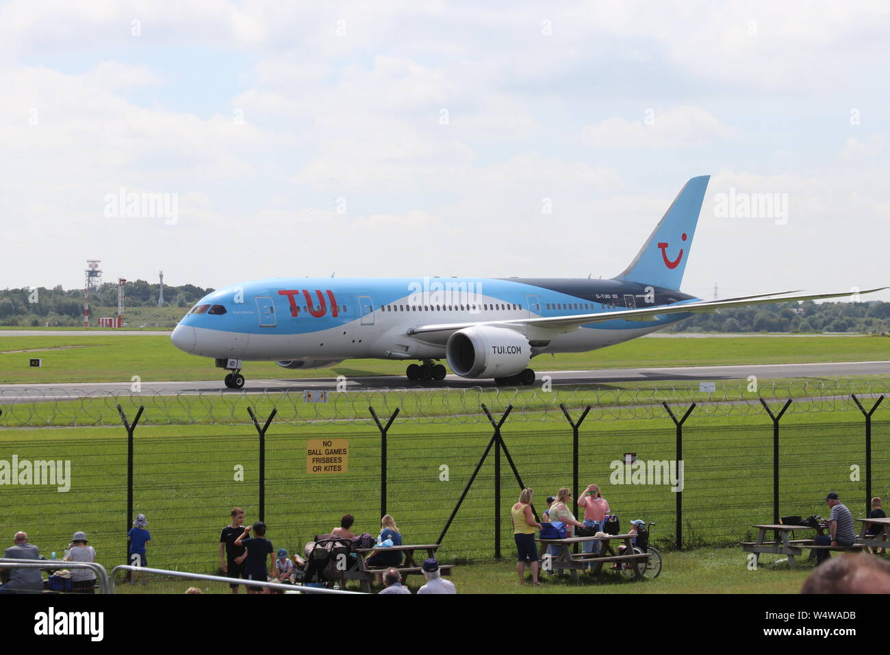 Manchester airport aviation viewing park Stock Photo - Alamy