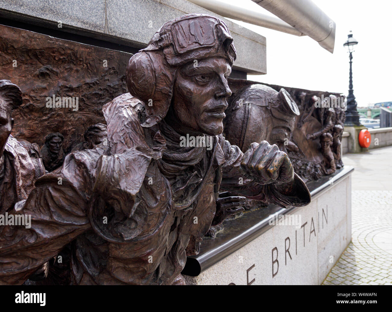 Battle of Britain Monument sculpture, Victoria Embankment, River Thames ...