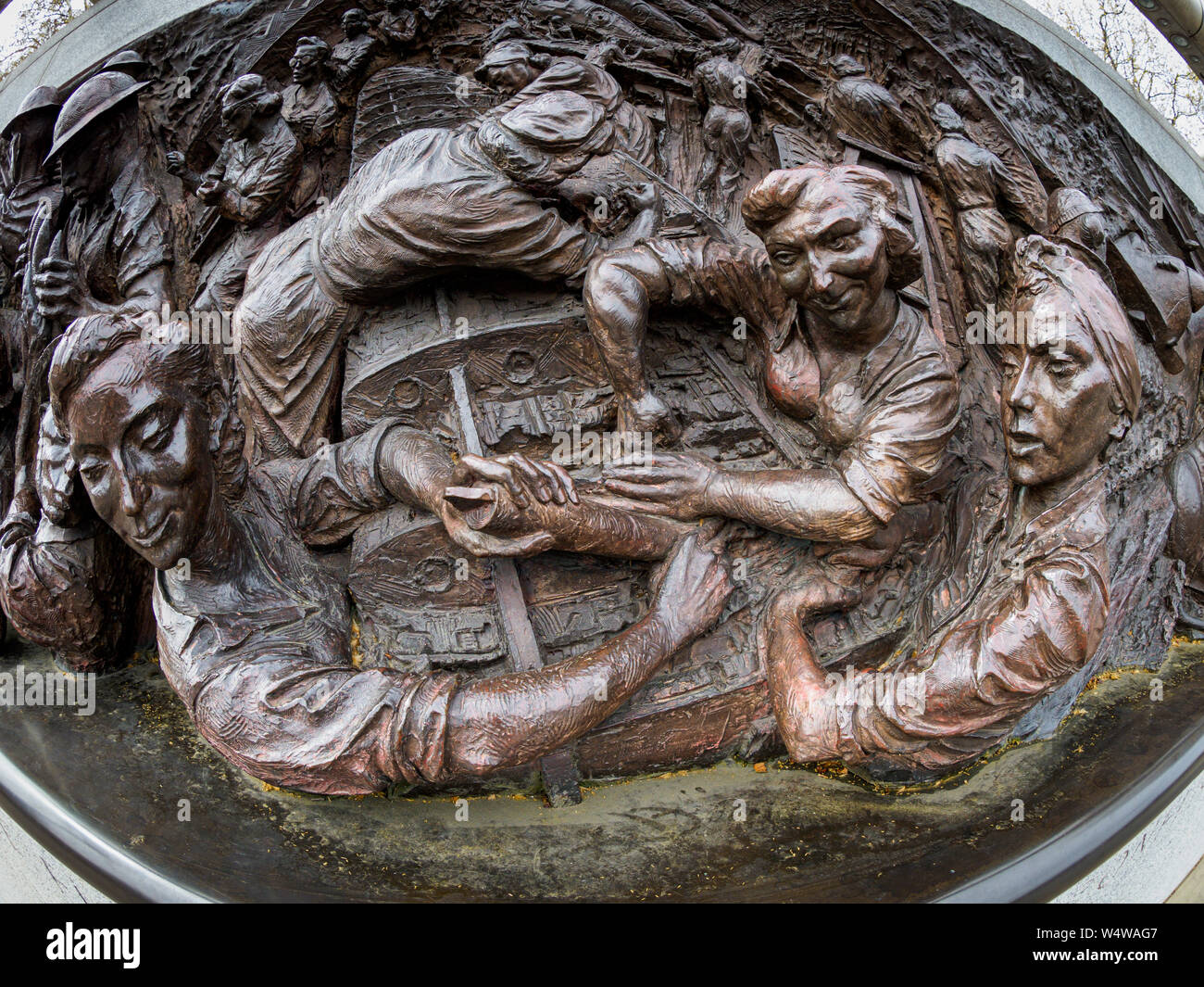 Battle of Britain Monument sculpture, Victoria Embankment, River Thames ...