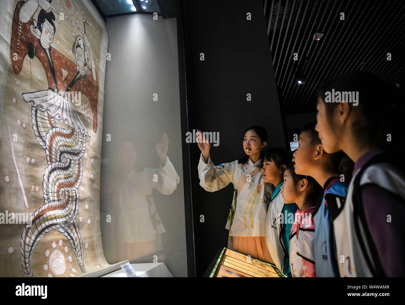 Urumqi. 18th May, 2019. People visit a museum in northwestern China's ...