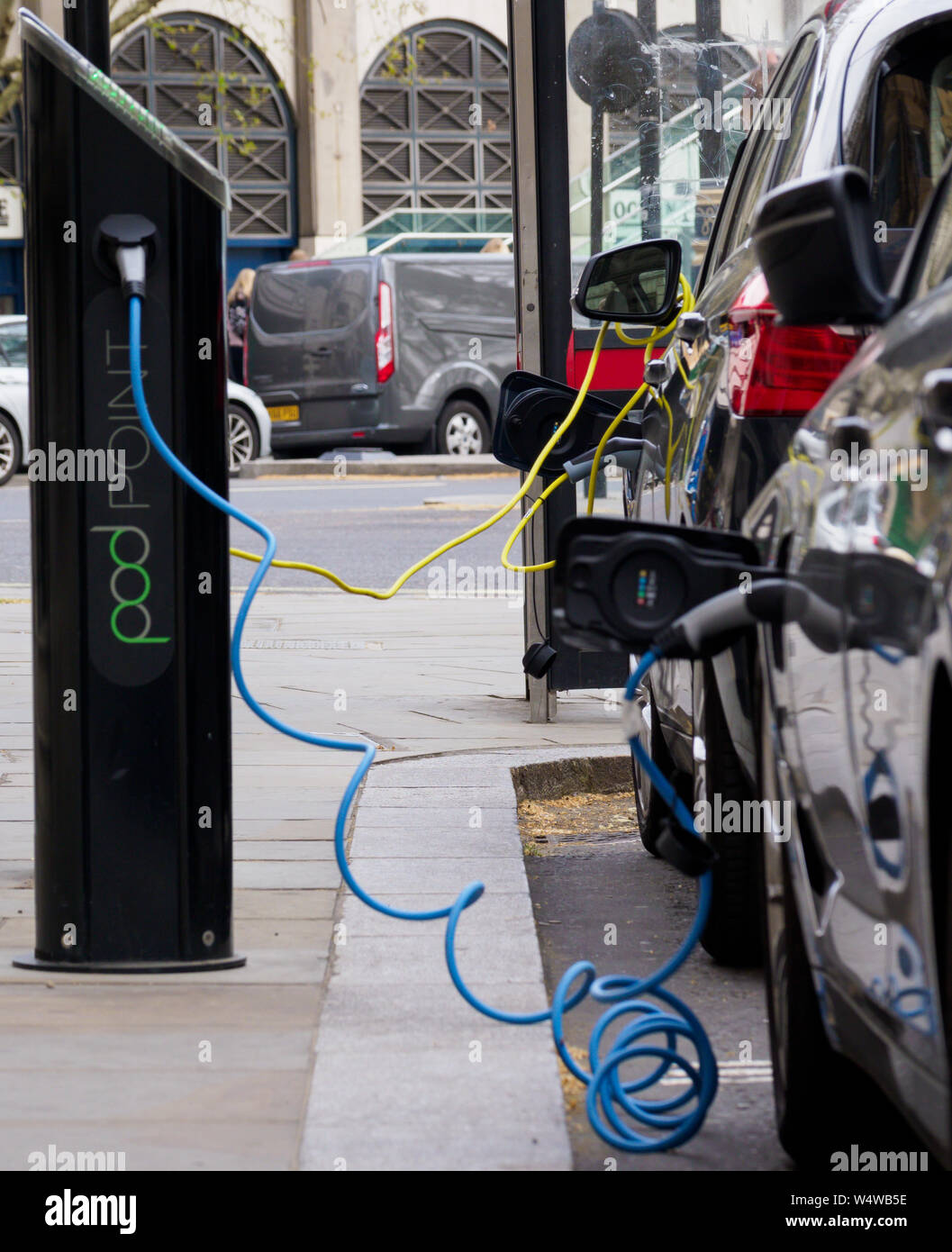 Street electric car charging pod station London Stock Photo - Alamy