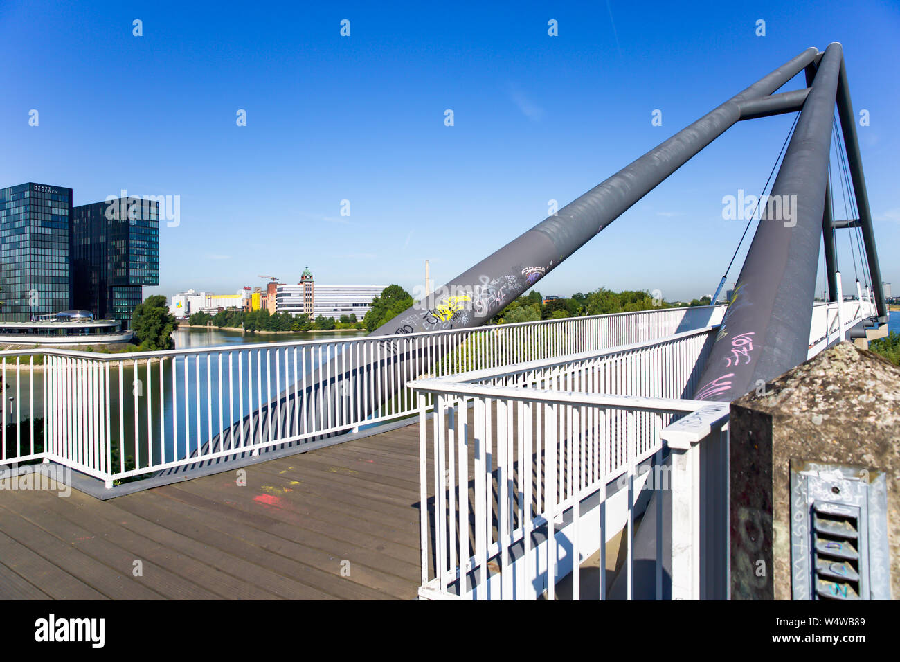 Bridge at the media harbor Stock Photo - Alamy