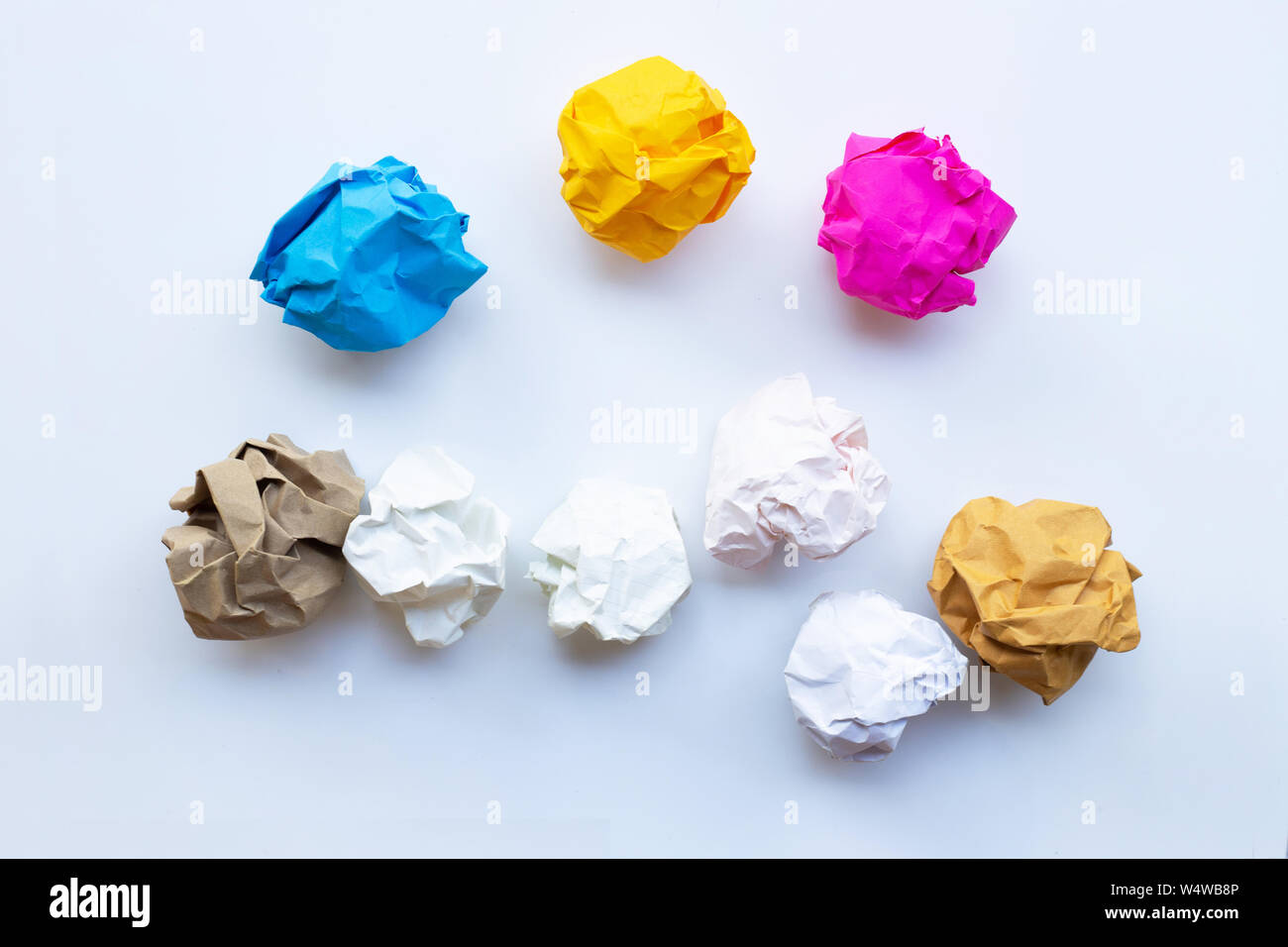 Colorful crumpled paper ball isolated on white background Stock Photo ...