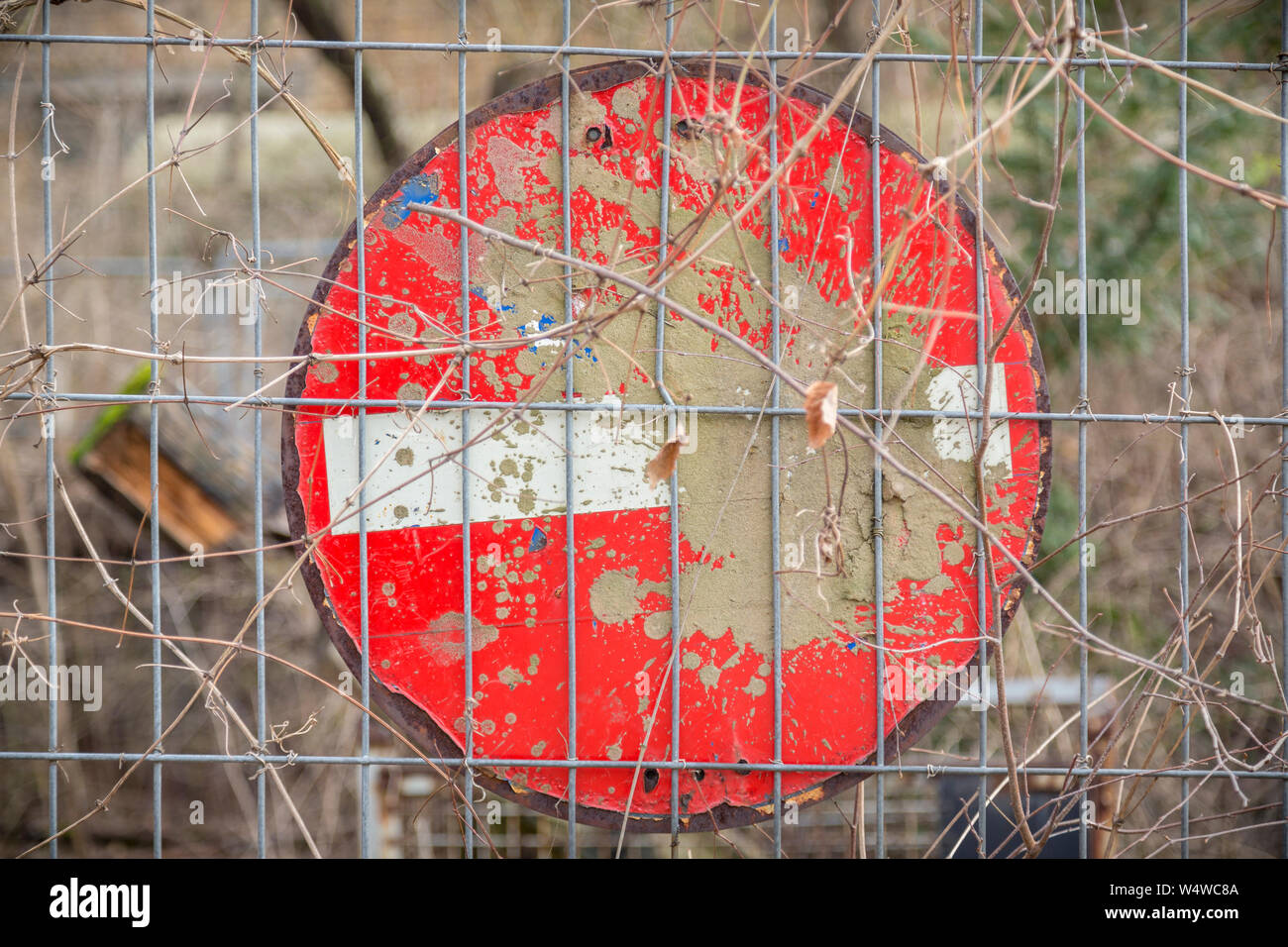 German road sign no entry hi-res stock photography and images - Alamy