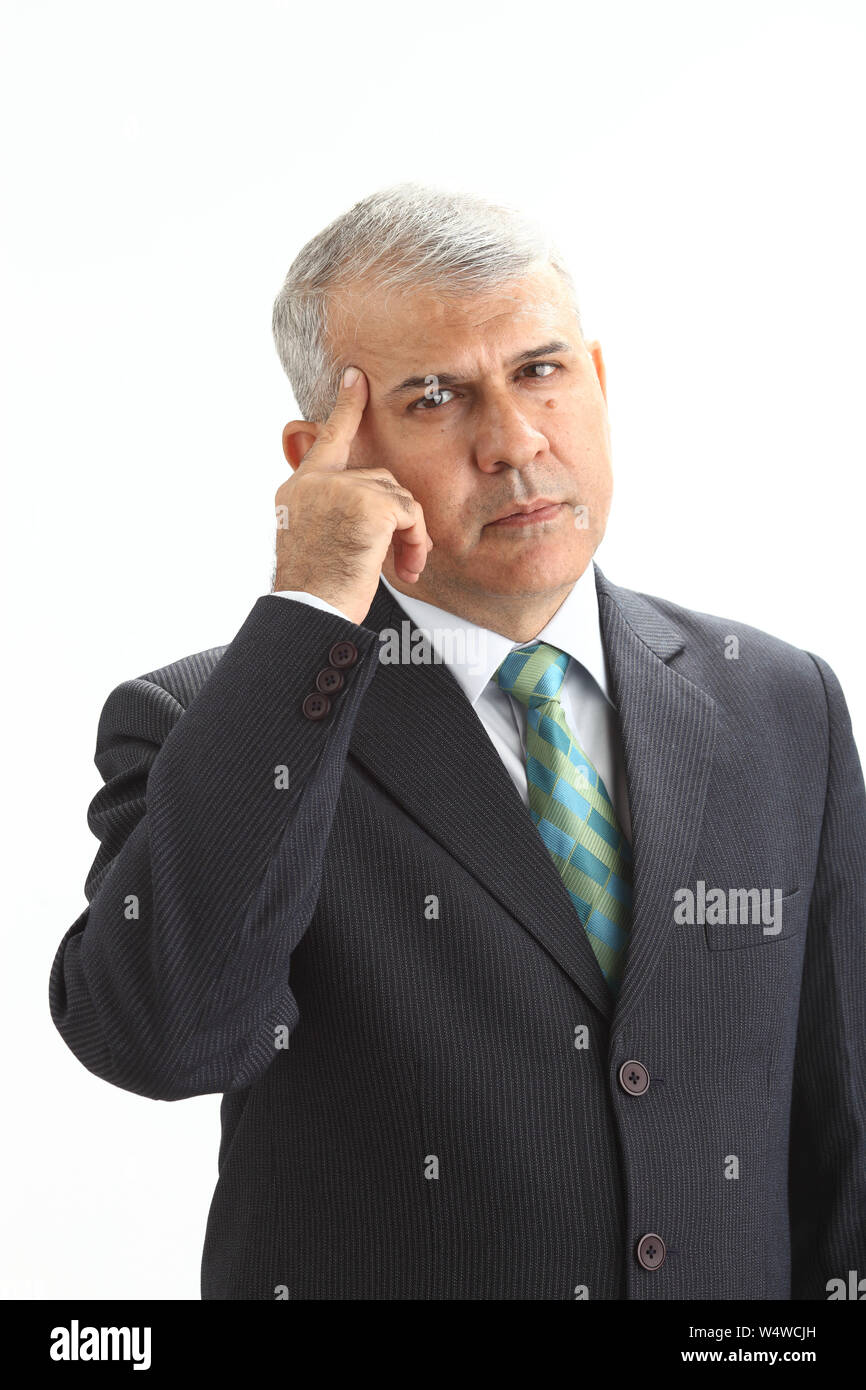 Indian Businessman Old Man Thinking High Resolution Stock Photography ...