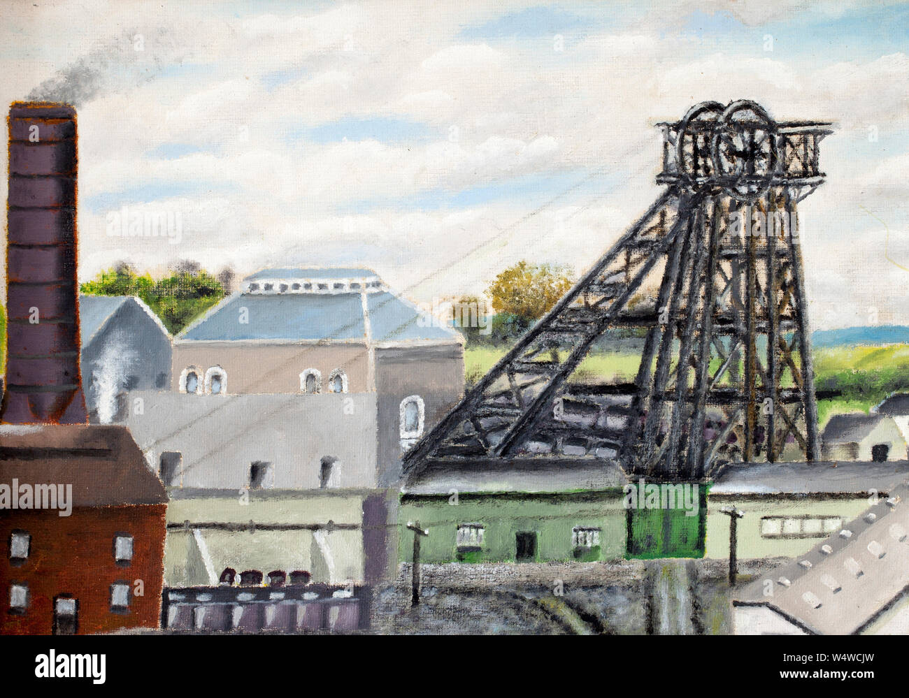 A Vintage Painting of Baggeridge Colliery Stock Photo - Alamy