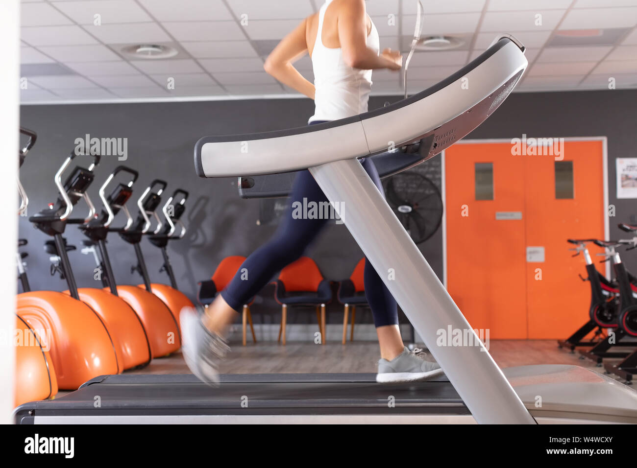 Woman doing a fitness test Stock Photo - Alamy
