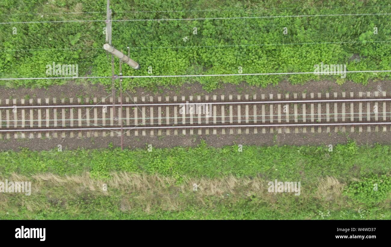 View on railway track lines Stock Photo - Alamy