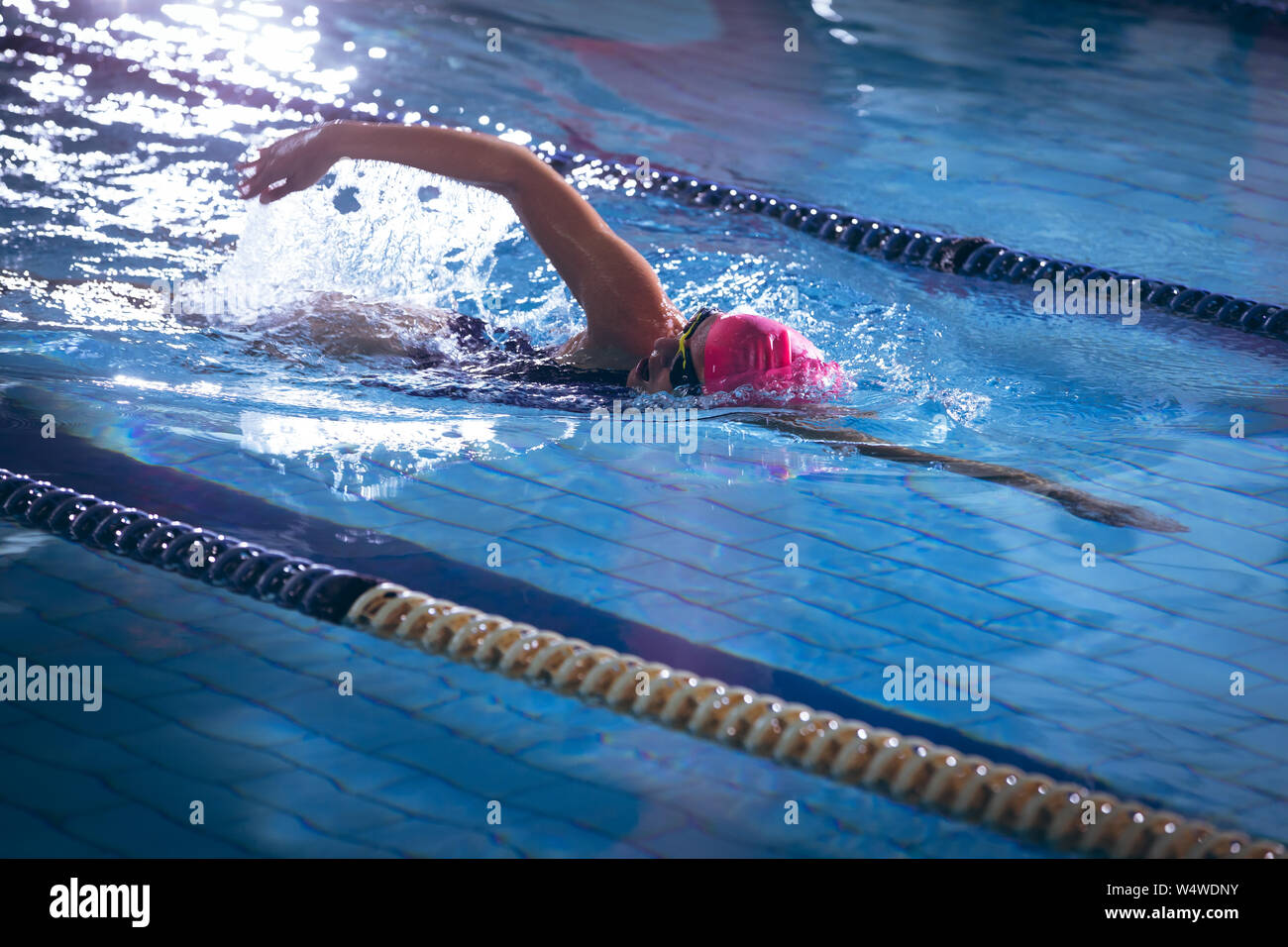 Swimmer in a pool Stock Photo - Alamy