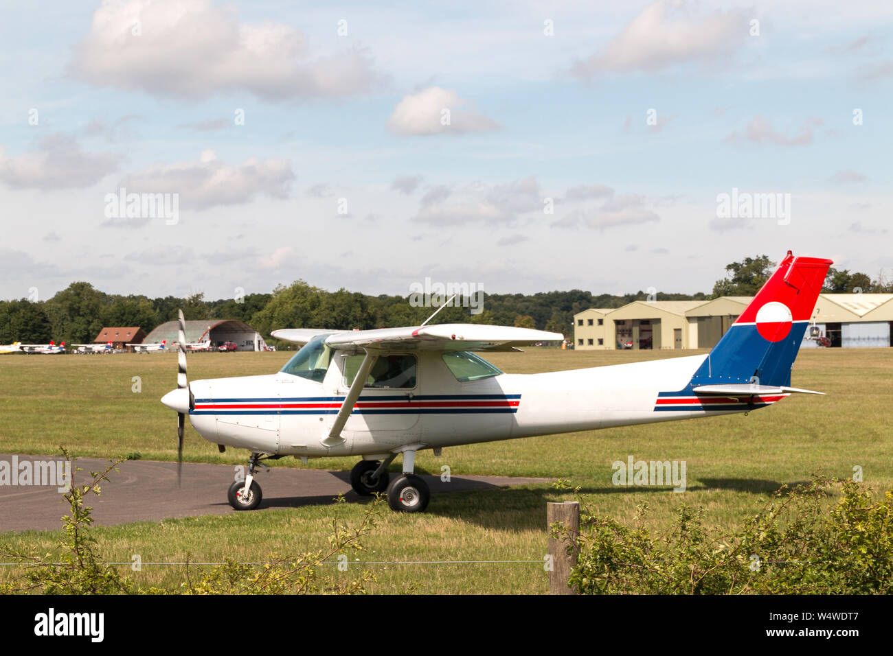 A light aircraft taxiing to the runway Stock Photo - Alamy
