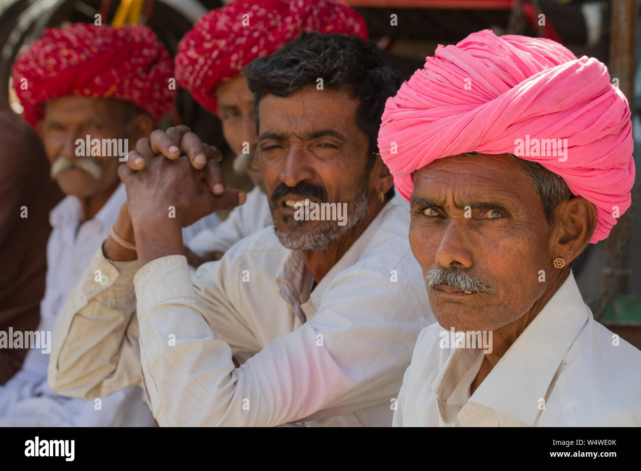 VILLAGE CHANOD, INDIA - MARCH 28, 2019: Rabari peoples attending end of ...