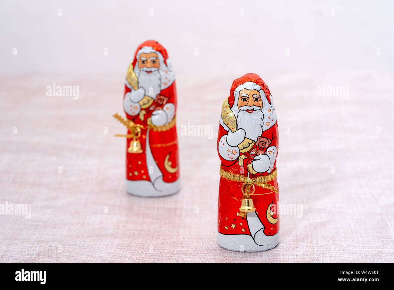 Chocolate Father Christmas figures Stock Photo - Alamy
