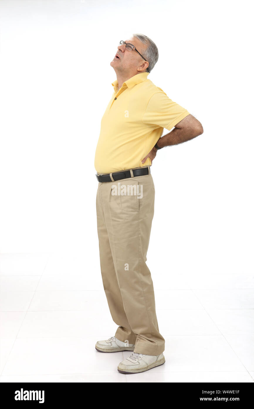 Man suffering from lower back pain Stock Photo - Alamy