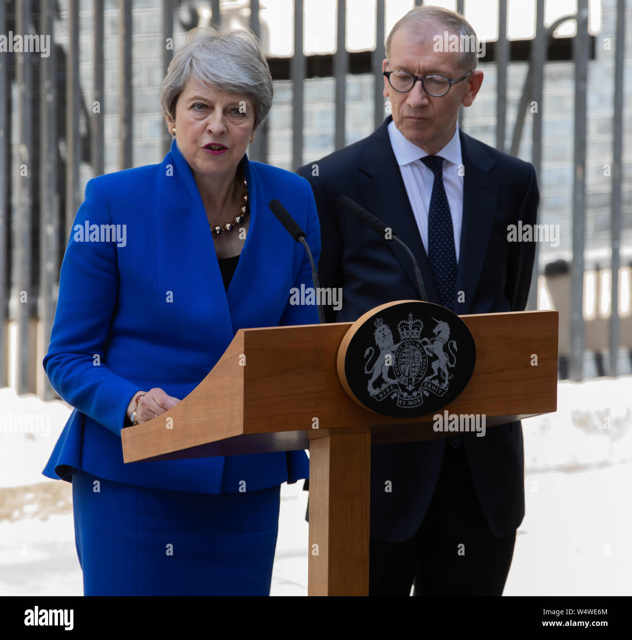 London,UK,24th July 2019,Theresa May leaves Downing Street for the ...
