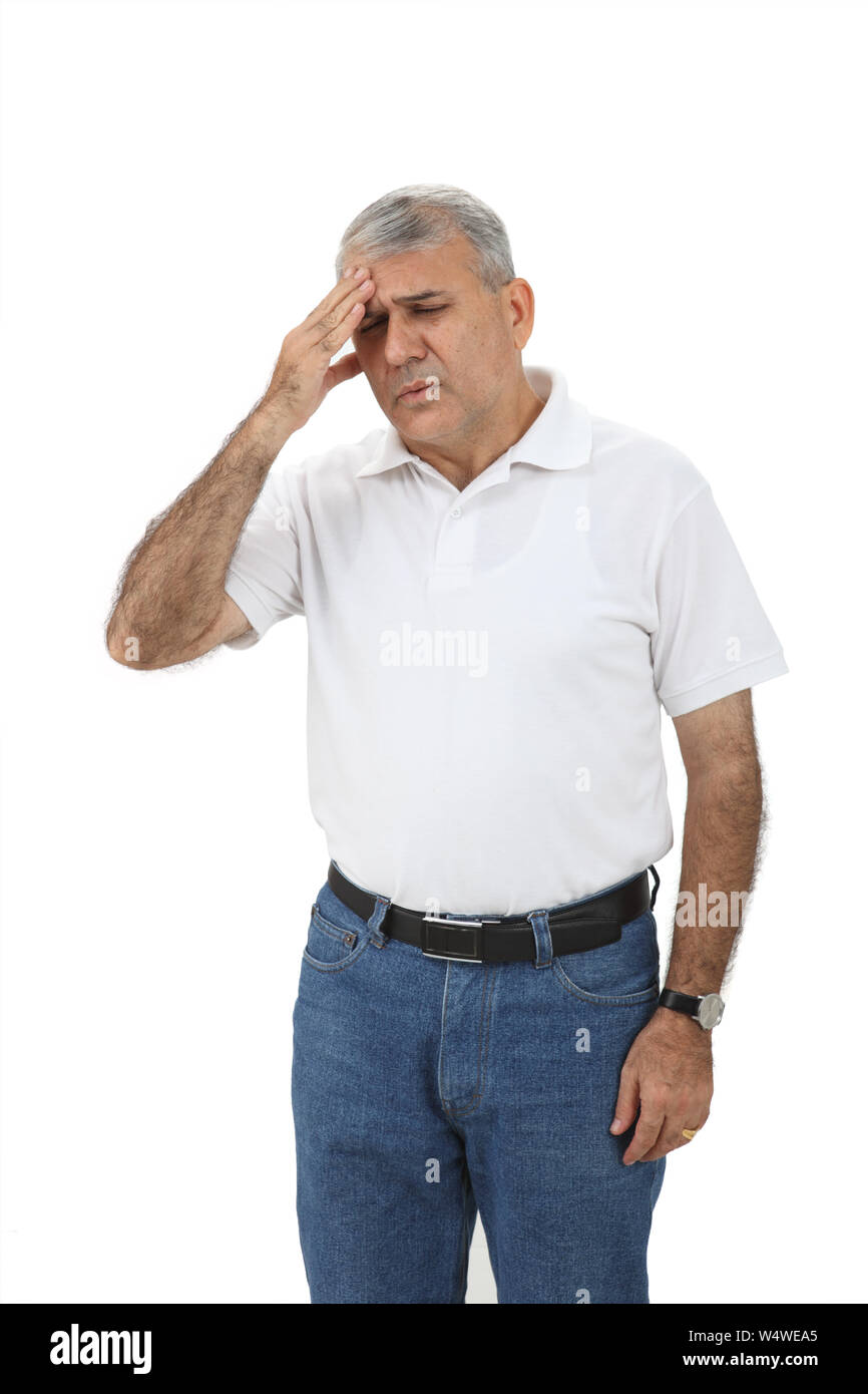 Old man suffering from headache Stock Photo - Alamy