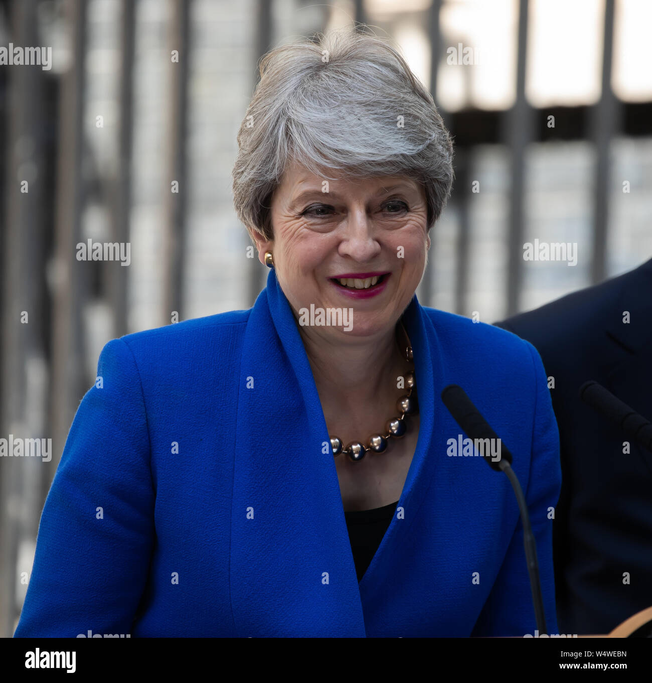 London,UK,24th July 2019,Theresa May leaves Downing Street for the ...