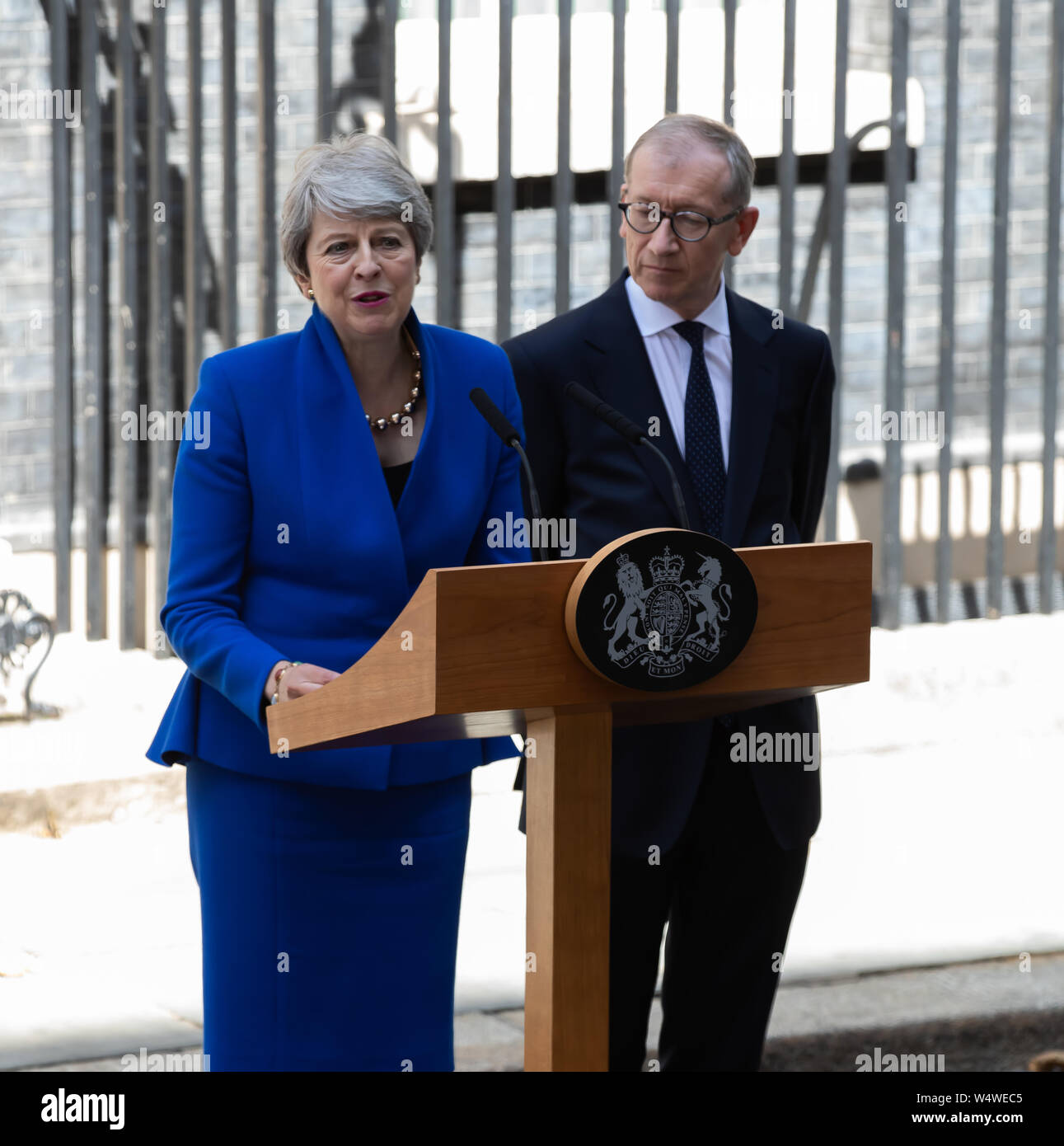 London,UK,24th July 2019,Theresa May leaves Downing Street for the ...