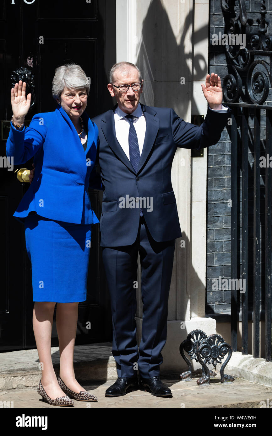 London,UK,24th July 2019,Theresa May leaves Downing Street for the ...