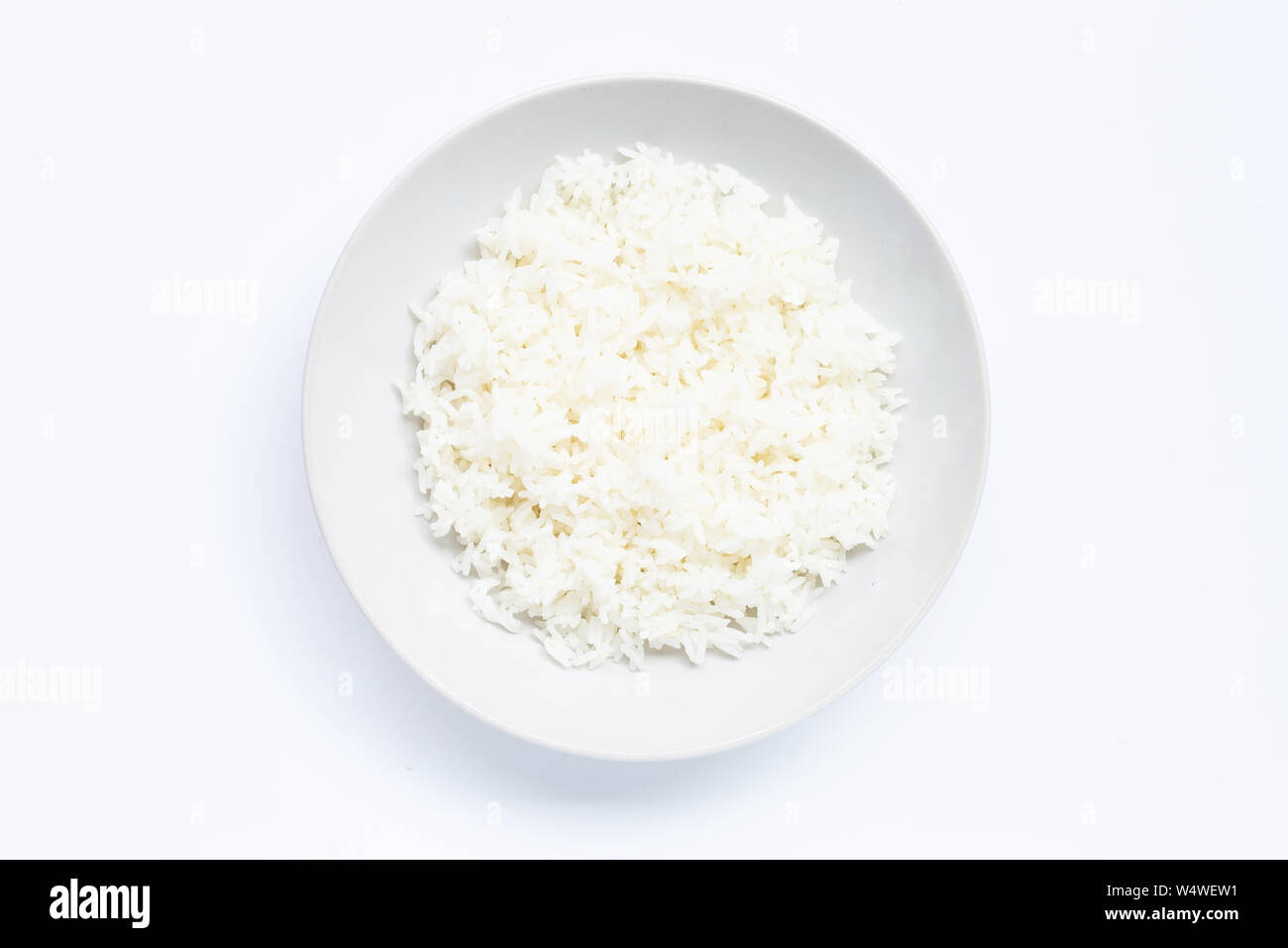 Dish of rice isolated on white background Stock Photo - Alamy