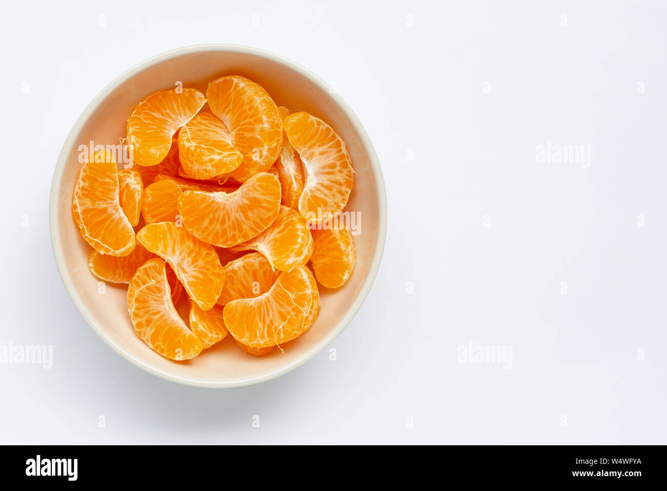 Mandarin segments, Fresh orange isolated on white background. Copy ...