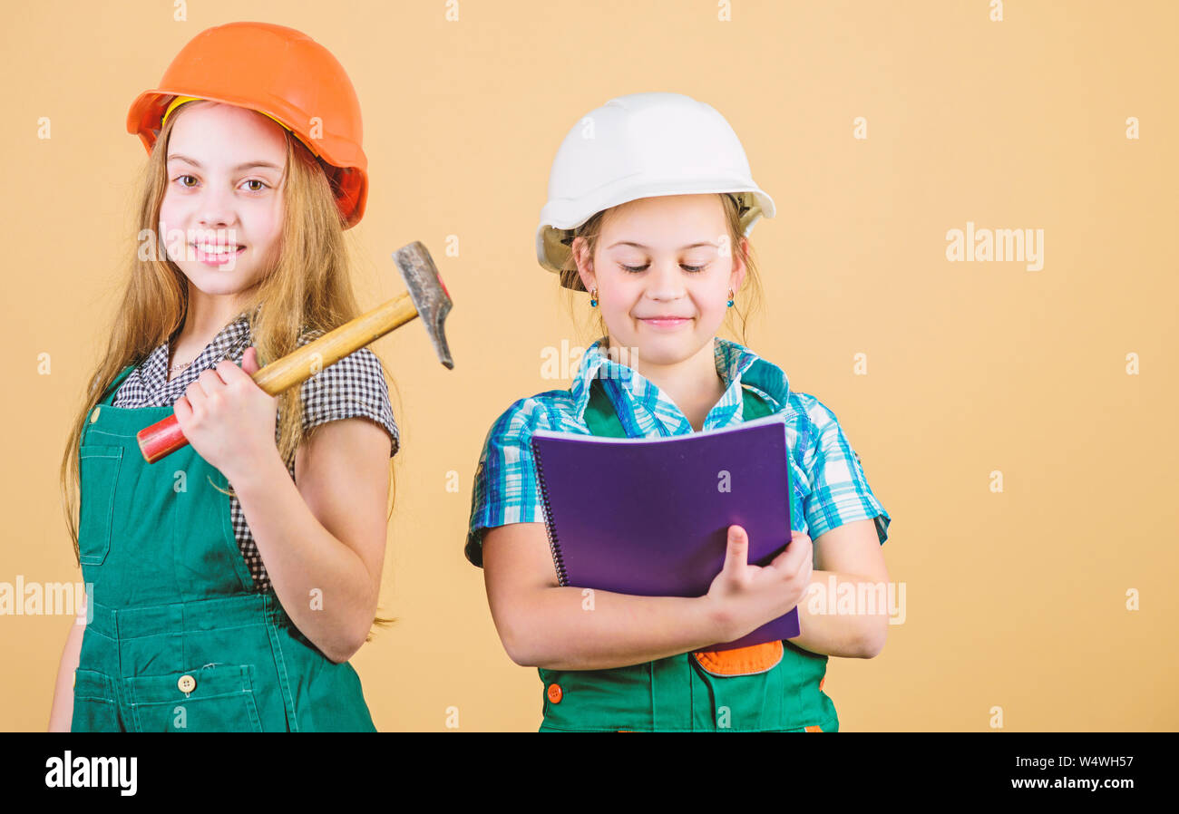 Foreman inspector. Repair. happy children. Future career. Little kids ...