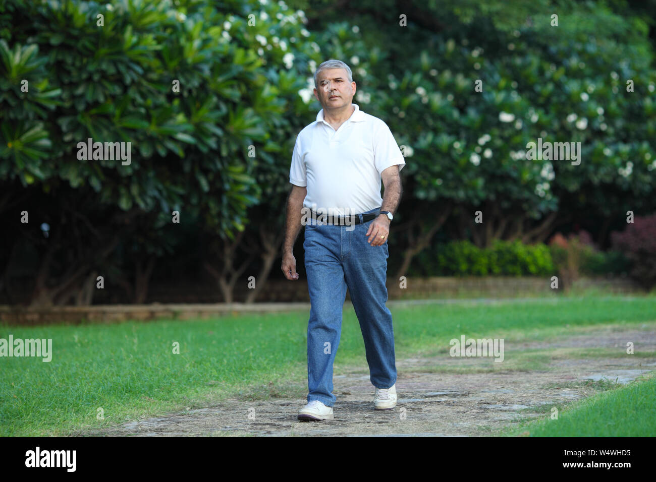 Indian man morning walk hi-res stock photography and images - Alamy