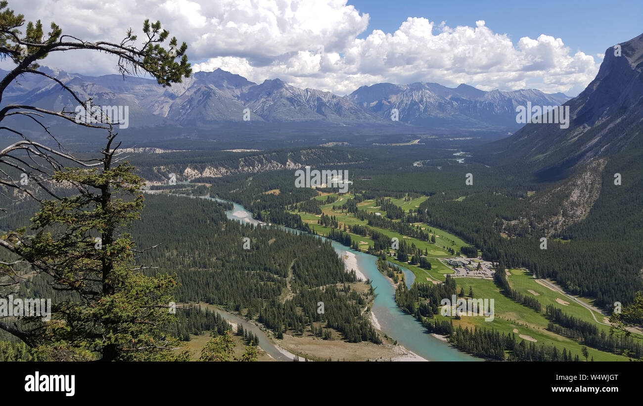 Birds Eye View of the Banff Valley and Golf Course Stock Photo - Alamy