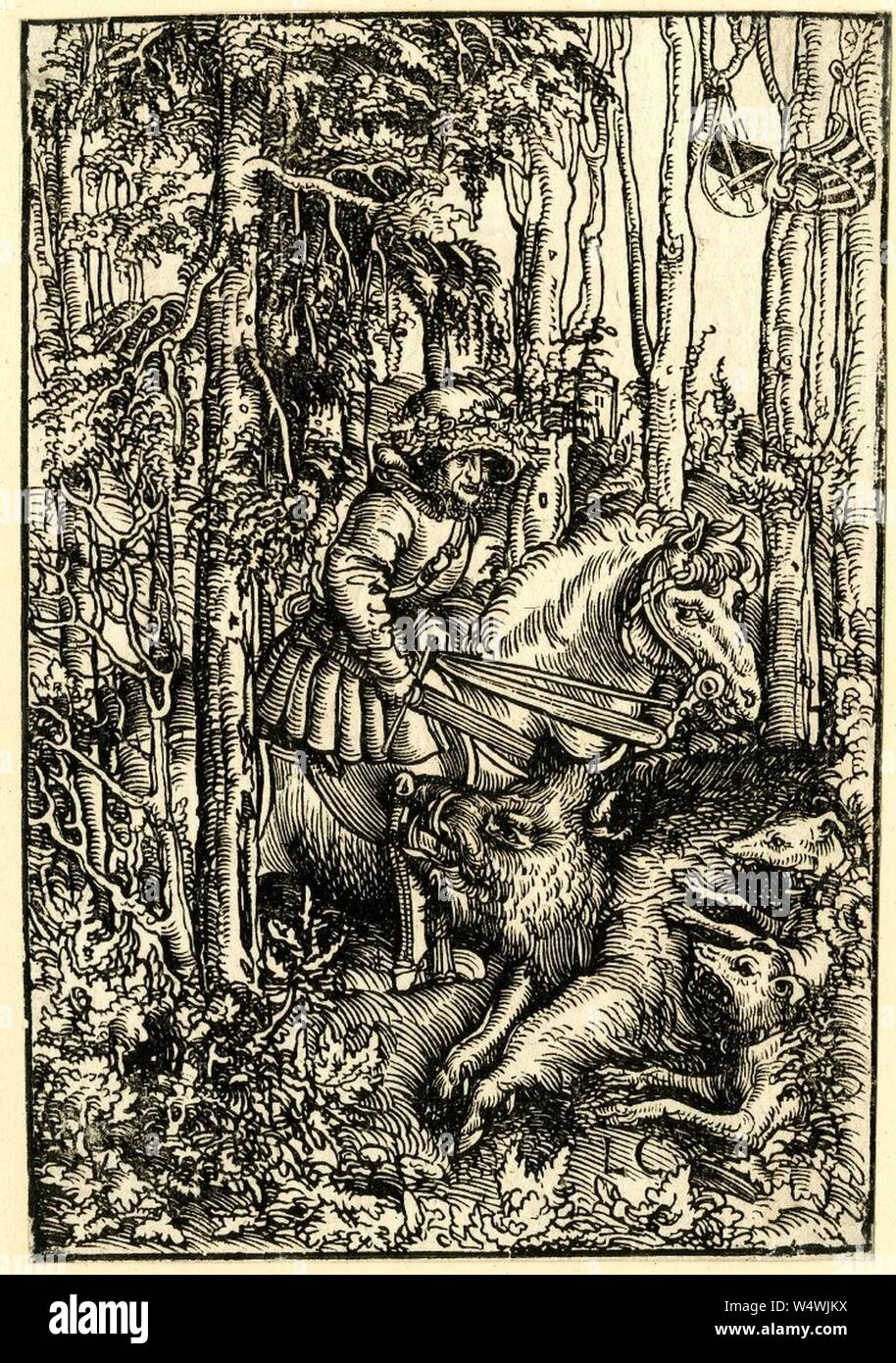 A boar hunt by Lucas Cranach the Elder Stock Photo - Alamy