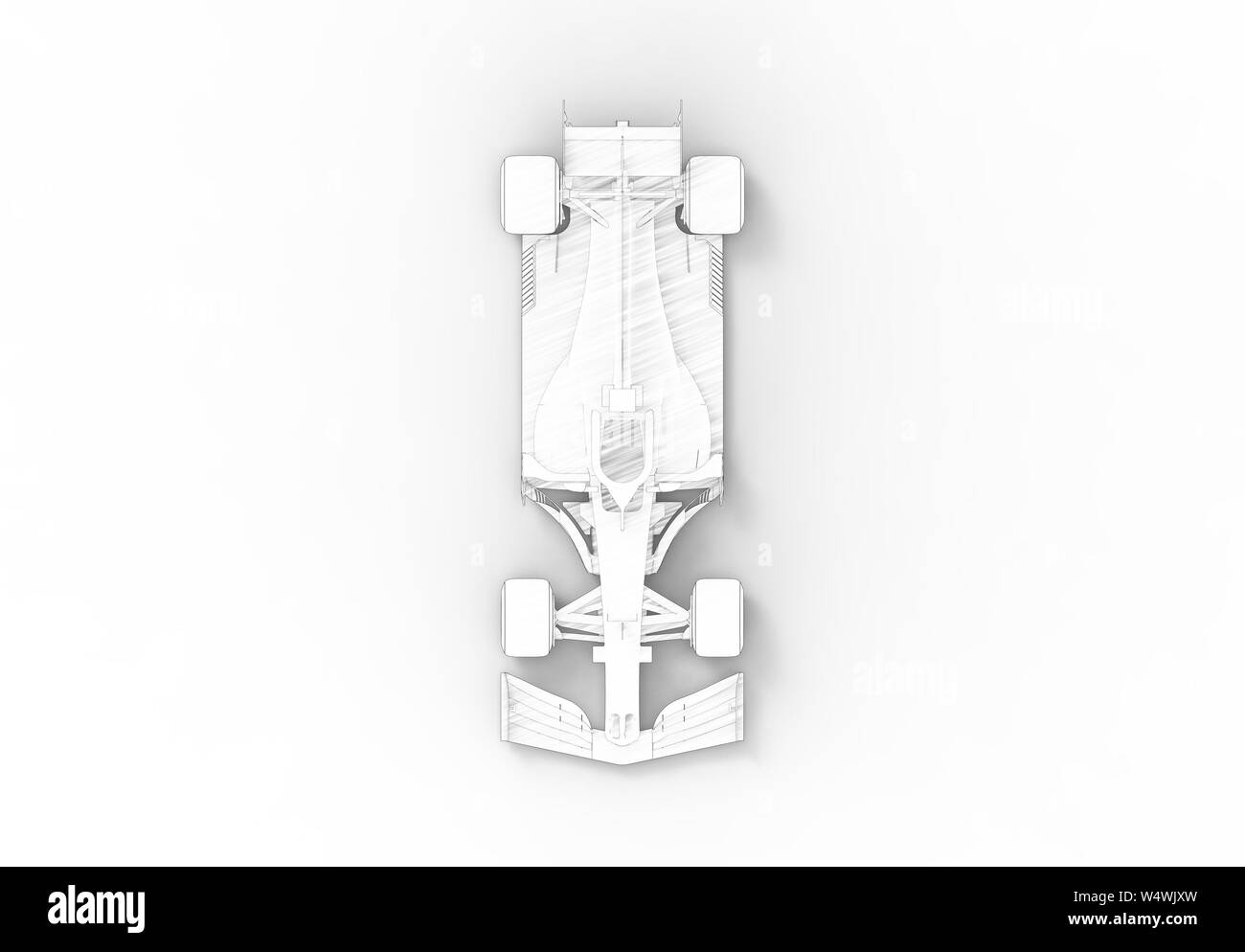 3D rendering illustration with of an modern all black formula race ...