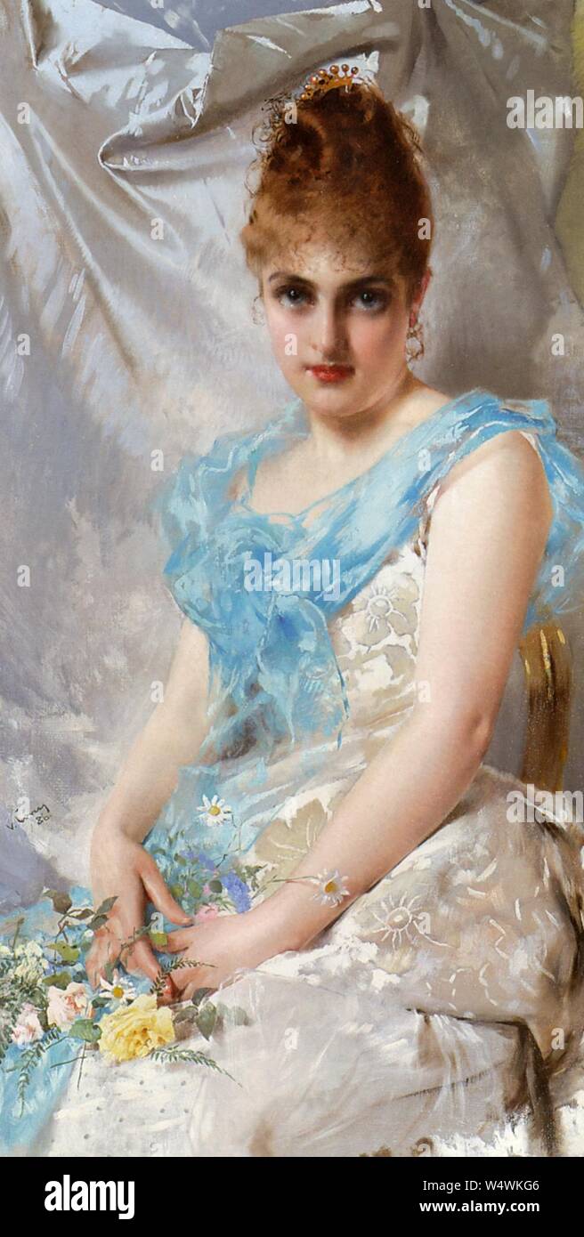 Corcos Vittorio Matteo A Spring Beauty 1886 Oil On Canvas Stock Photo ...