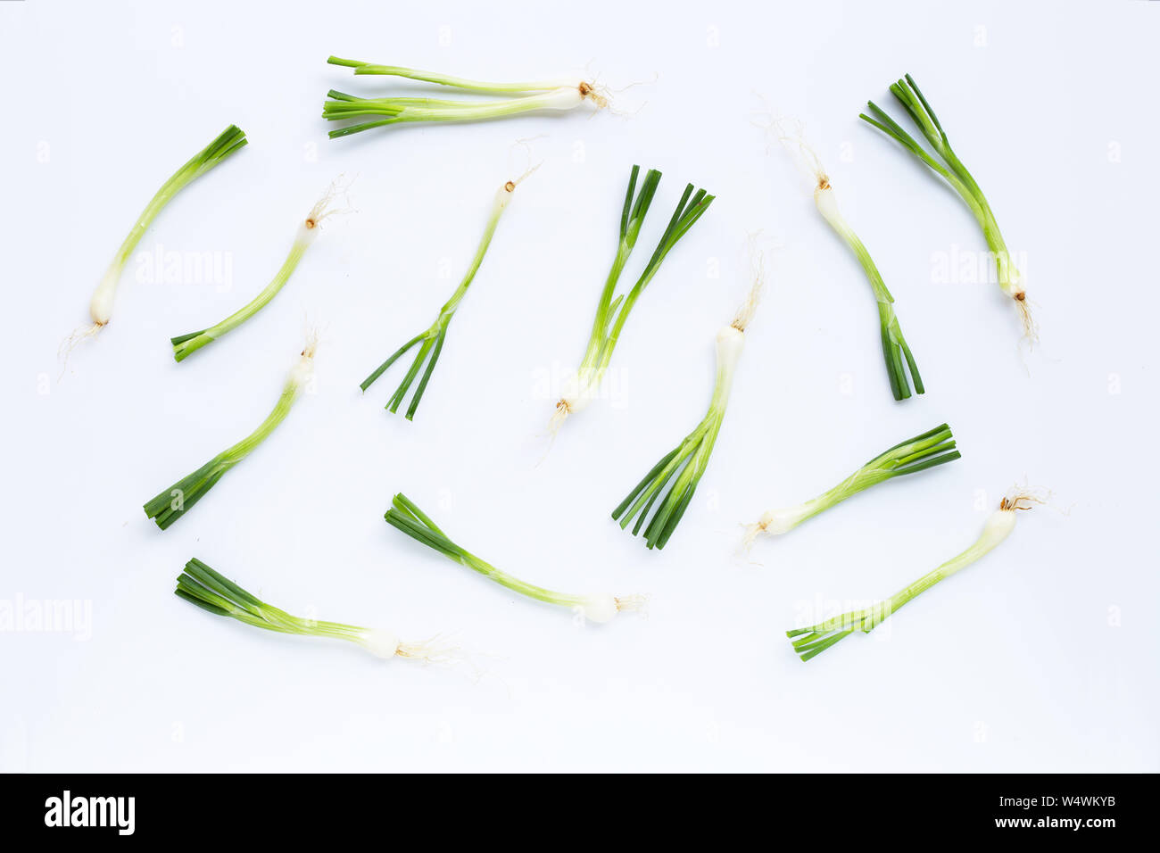 green onions isolated on white background Stock Photo - Alamy