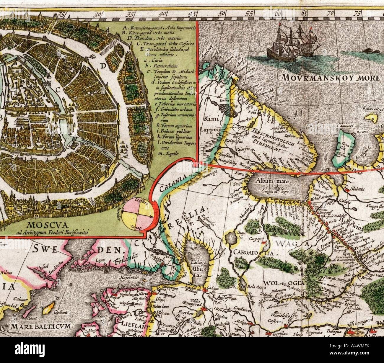 Corelia on Gerritsz map Stock Photo - Alamy