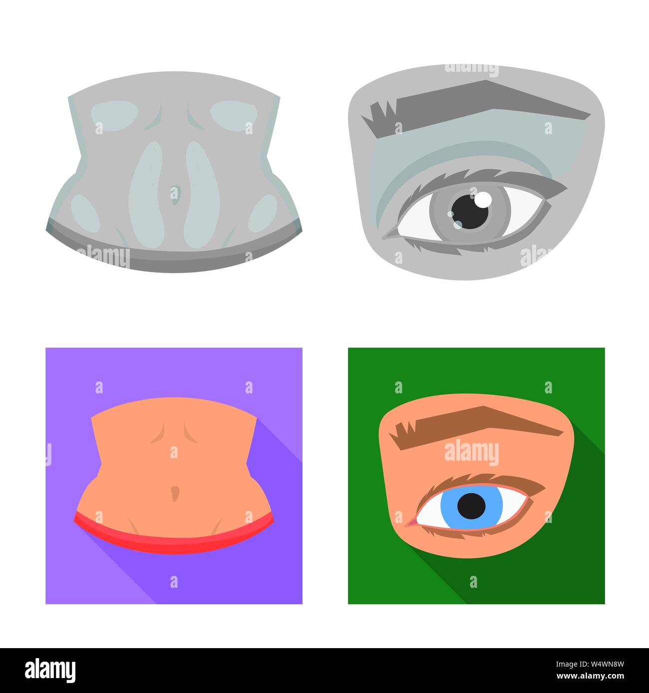 Vector design of body and part icon. Set of body and anatomy stock ...