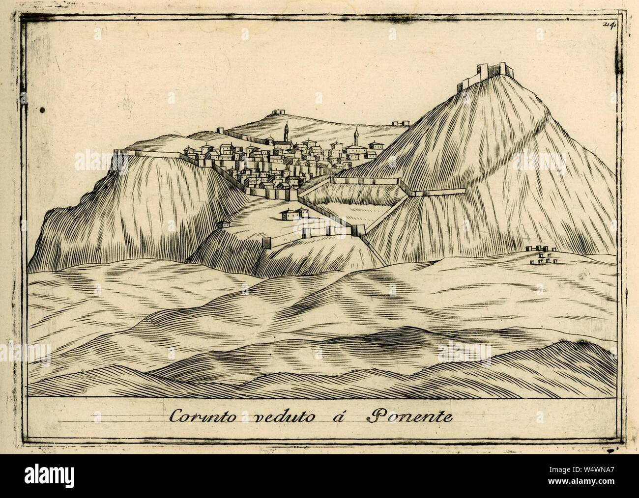 Corinto veduto a Ponente - Coronelli Vincenzo - 1688 Stock Photo - Alamy